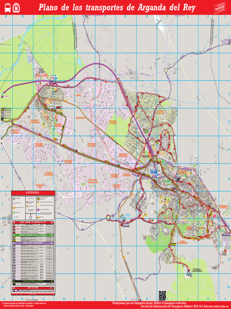 Plano de Los Transportes de Arganda Del Rey: G A B C D E F H I J L K | PDF