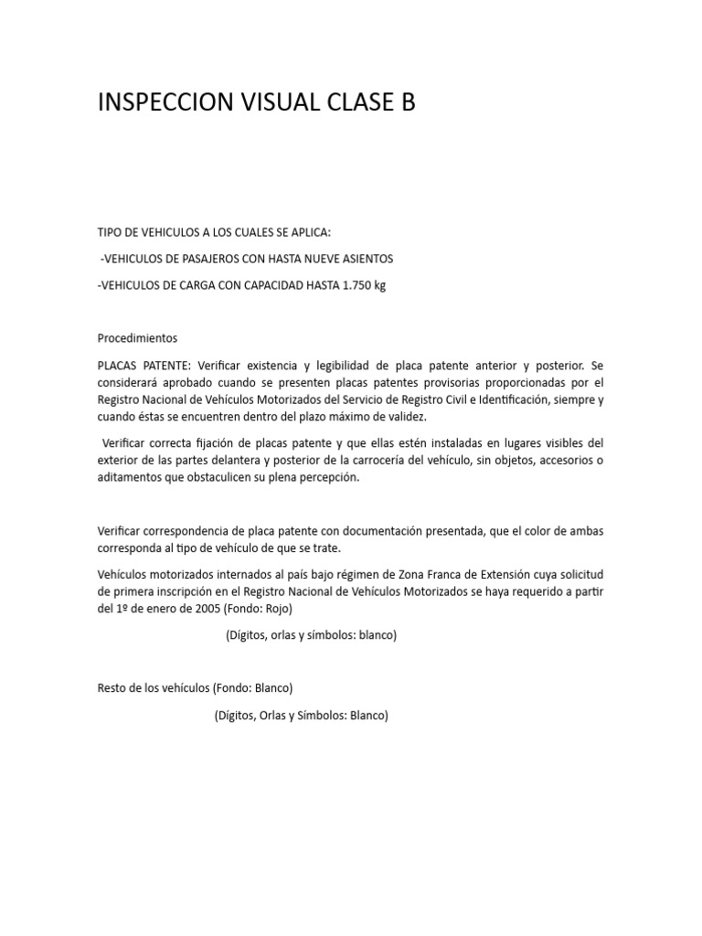 Inspeccion Visual Clase B | PDF | Neumático | Lentes