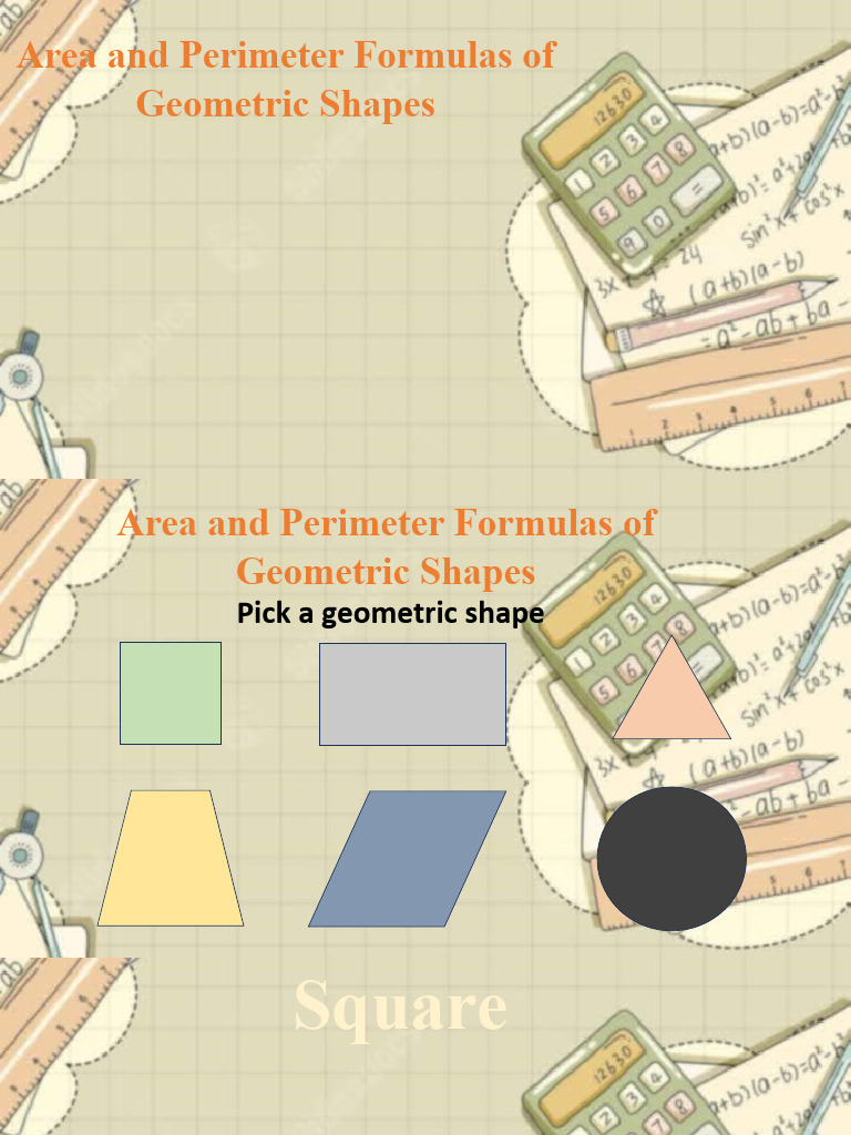 Area Formulas of Geometric Shapes | PDF | Area | Triangle