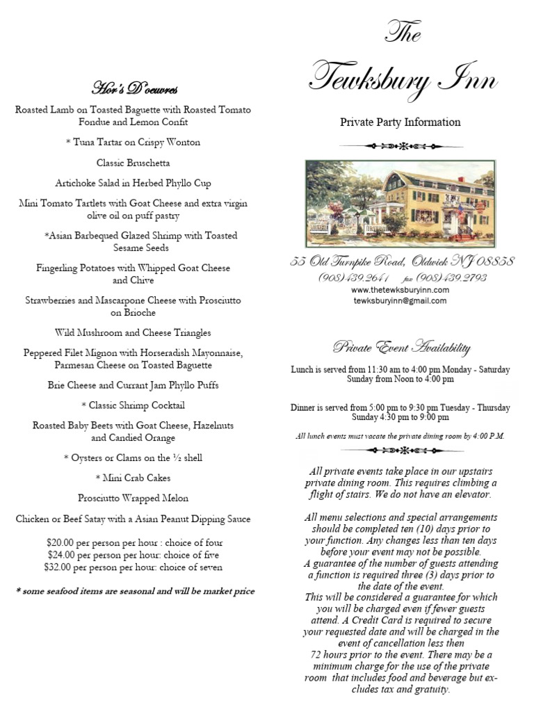 Party Menus | PDF | Salad | Sauce