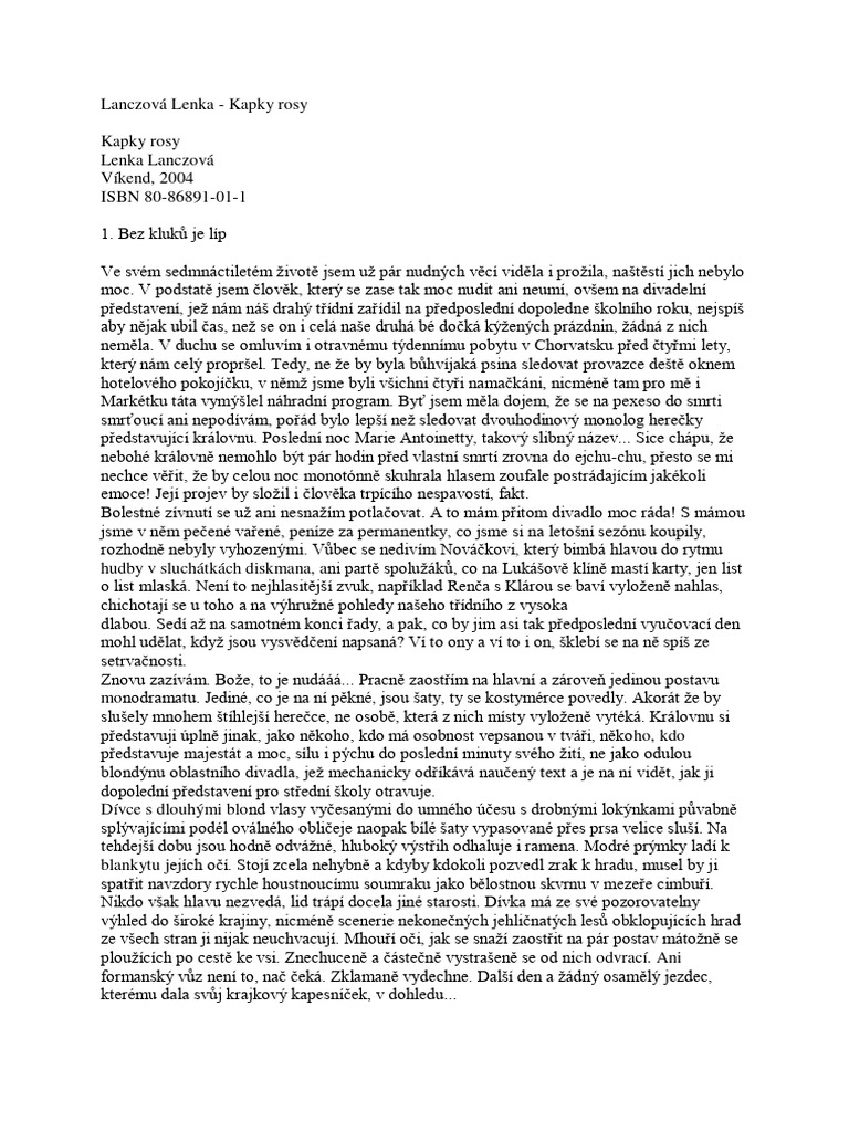 Lanczová Lenka - Kapky Rosy | PDF