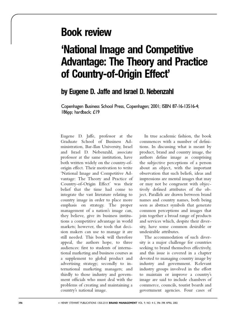 Book Review National Image and Comp Advantage | PDF | Brand | Scotland
