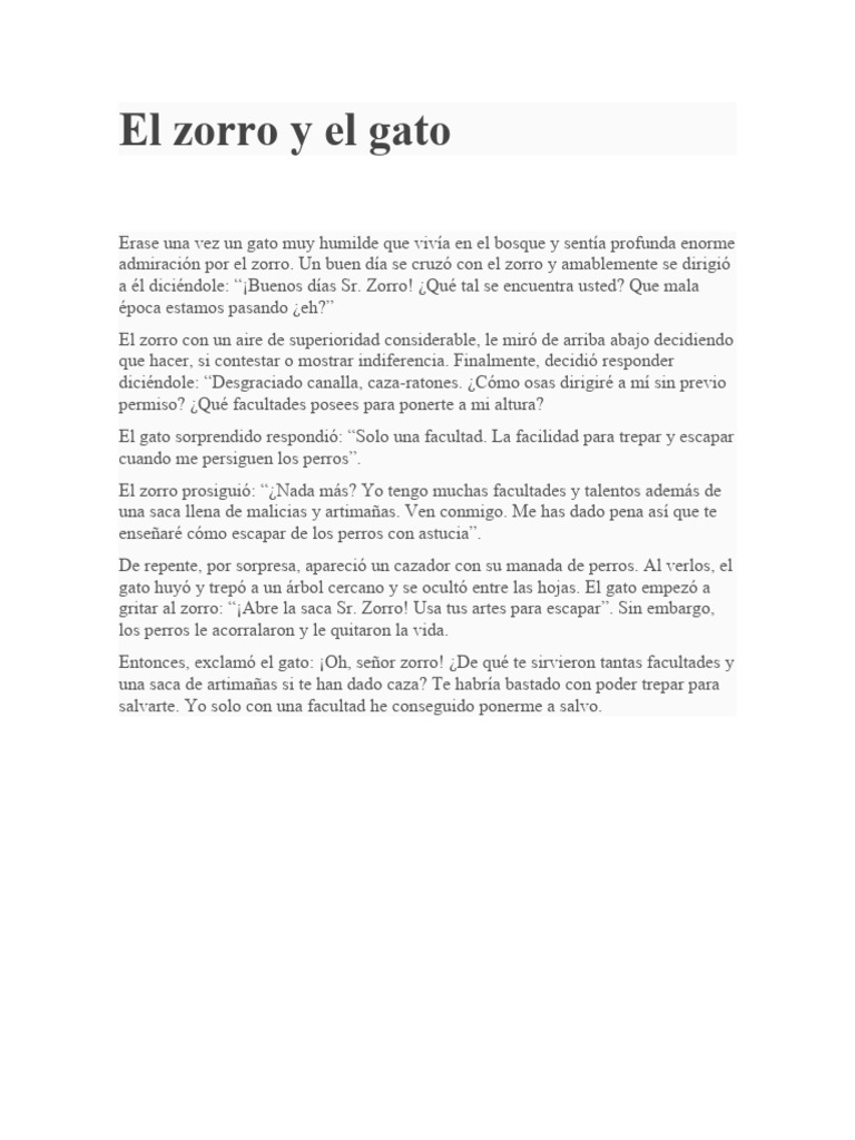 El zorro y el gato | PDF