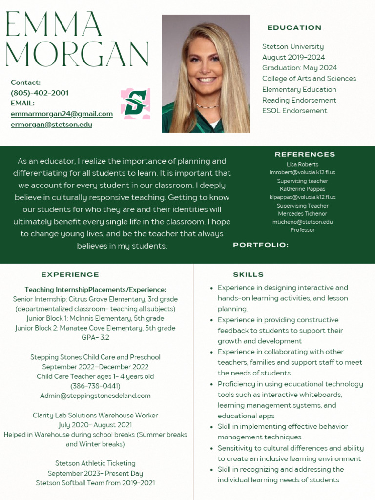 Emma Morgan-3 | PDF | Teachers | Classroom