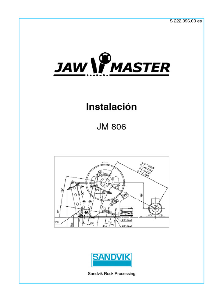 Jaw Master JM 806 CJ408-Instalacion | PDF | Rodamiento (Mecánico ...