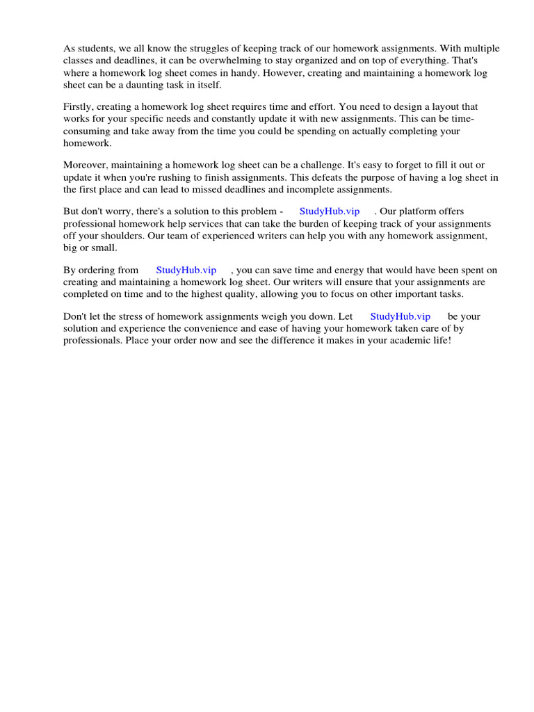 No Homework Log Sheet | Download Free PDF | Homework | Safari (Web Browser)