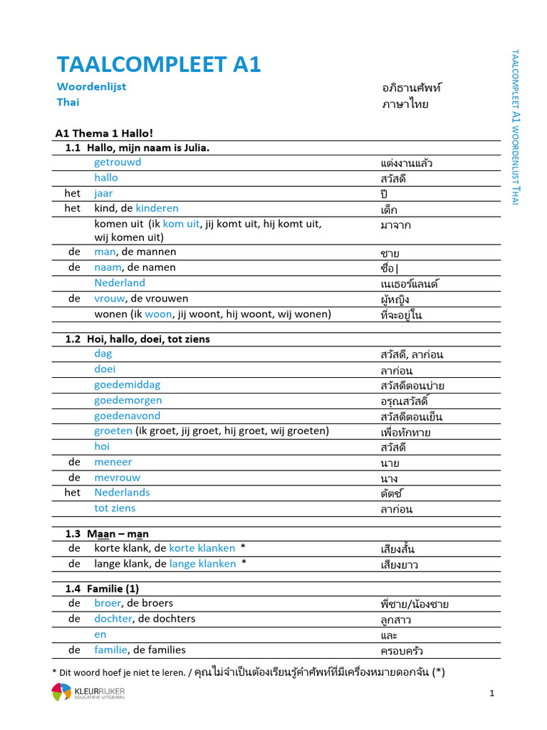 TCA1 NederlandsThai 2018-10-15 | PDF