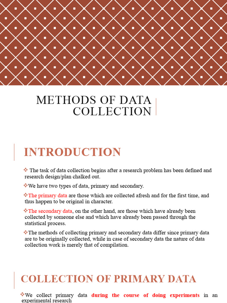 Methods of Data Collection | PDF | Survey Methodology | Questionnaire