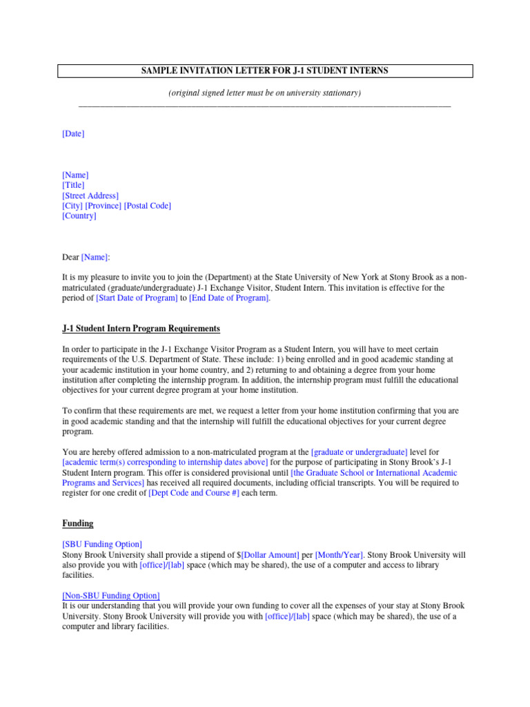 Student Intern Sample Invitation Letter | PDF | Insurance | Internship