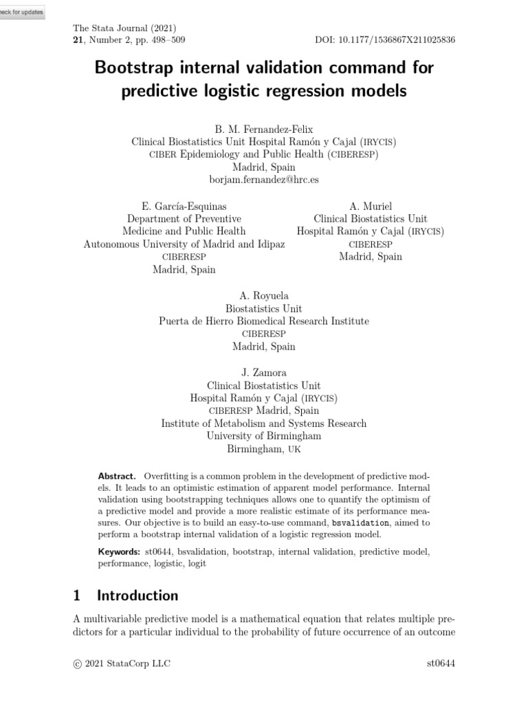 Bootstrap Pdf Resampling Statistics Cross Validation Statistics