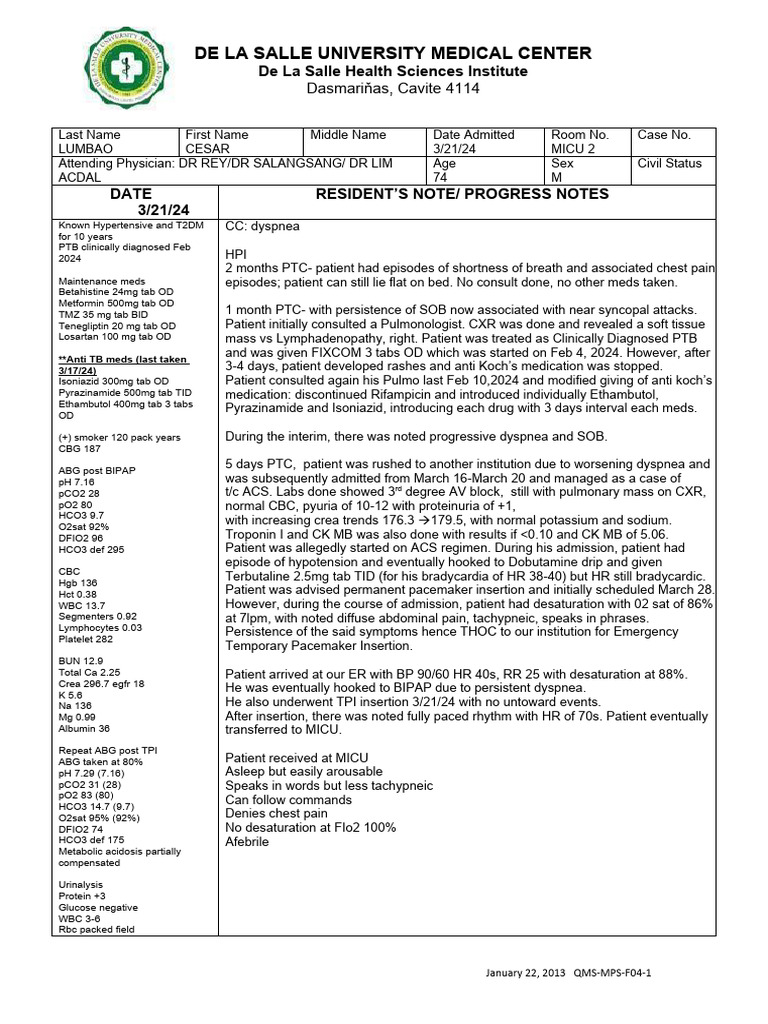 Residents Notes Lumbao | Download Free PDF | Clinical Medicine | Medicine