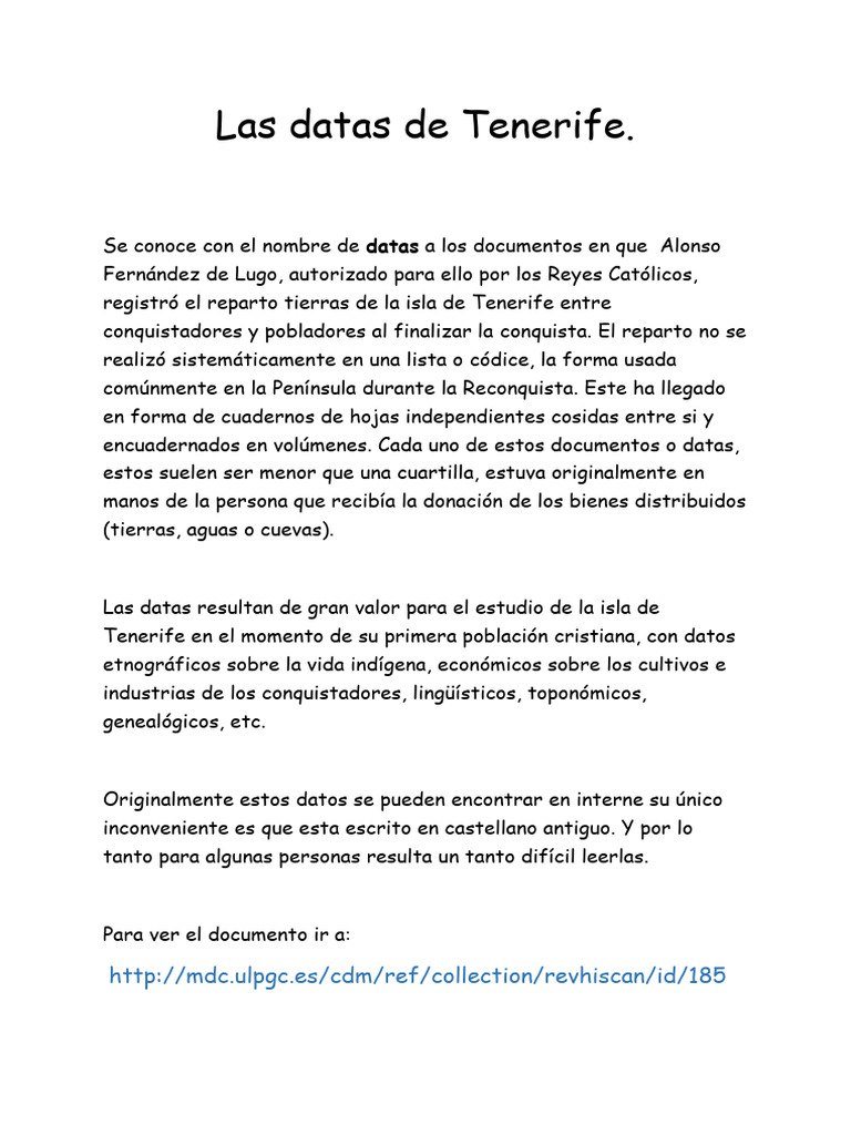 Las Datas de Tenerife. | PDF