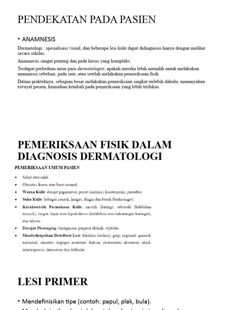 Panduan Pemeriksaan Dermatologi | PDF