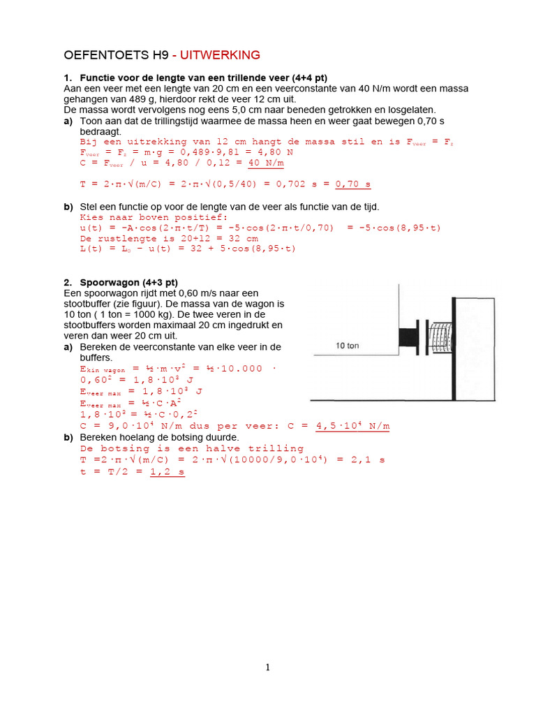 H09 - Oefentoets - Uitwerking | PDF