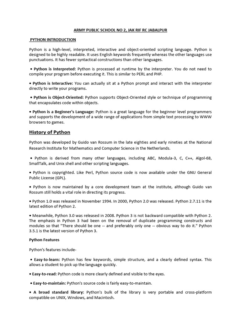Python Notes | PDF | Control Flow | Variable (Computer Science) Python Notes | PDF | Control Flow | Variable (Computer Science)