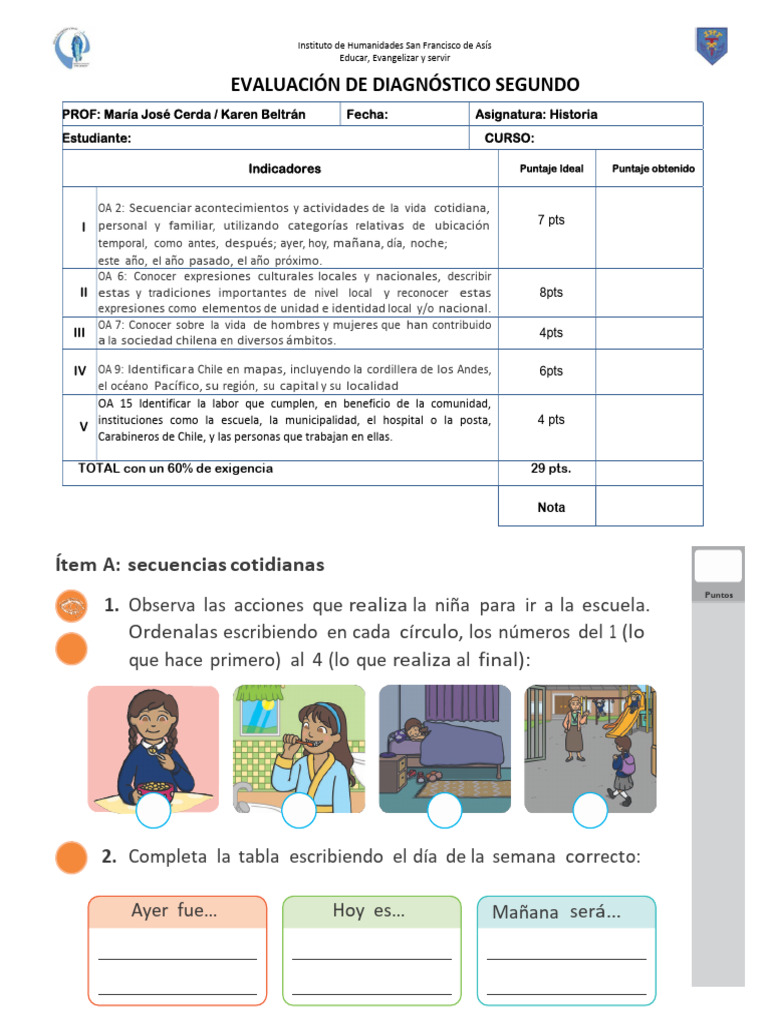 Diagnóstico 2do Historia 2023 | PDF | Chile | Pensamiento