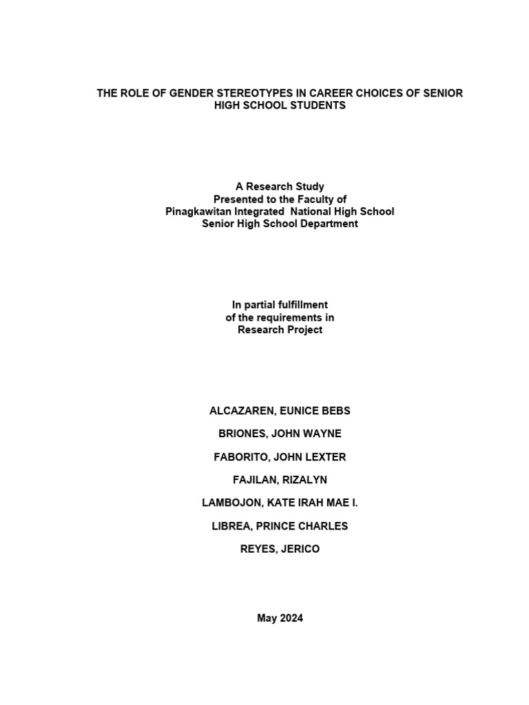 Gender Stereotypes in Career Choices | PDF | Stereotypes | Gender Role