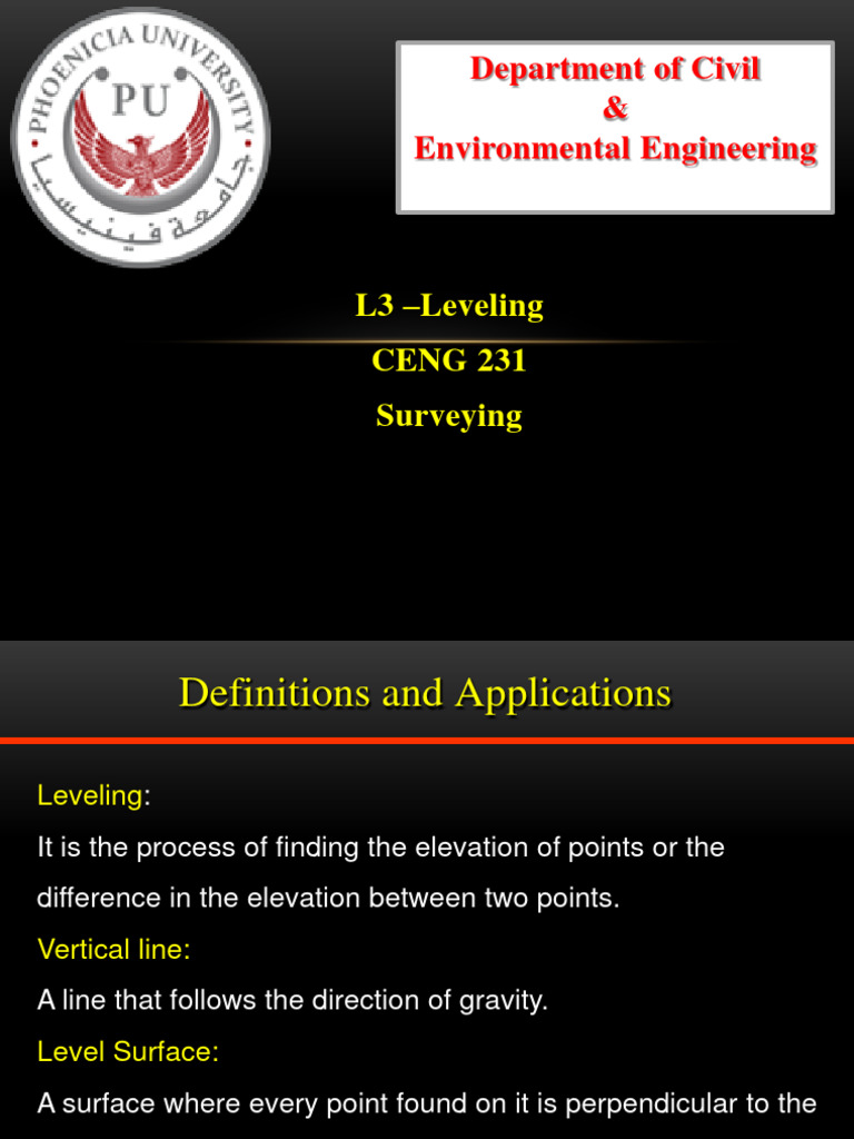 L3-Leveling | PDF | Surveying | Sea Level