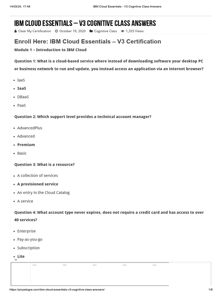 IBM Cloud Essentials - V3 Cognitive Class Answers | PDF | Cloud ...