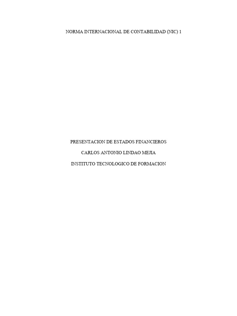 Normas NIC | PDF | Estado financiero | Contabilidad