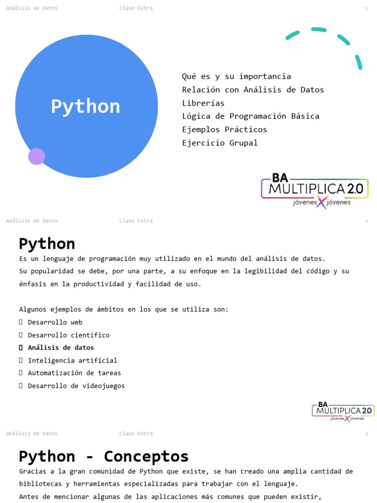 Diapositivas Python | Descargar gratis PDF | Python (lenguaje de programación) | Biblioteca ...