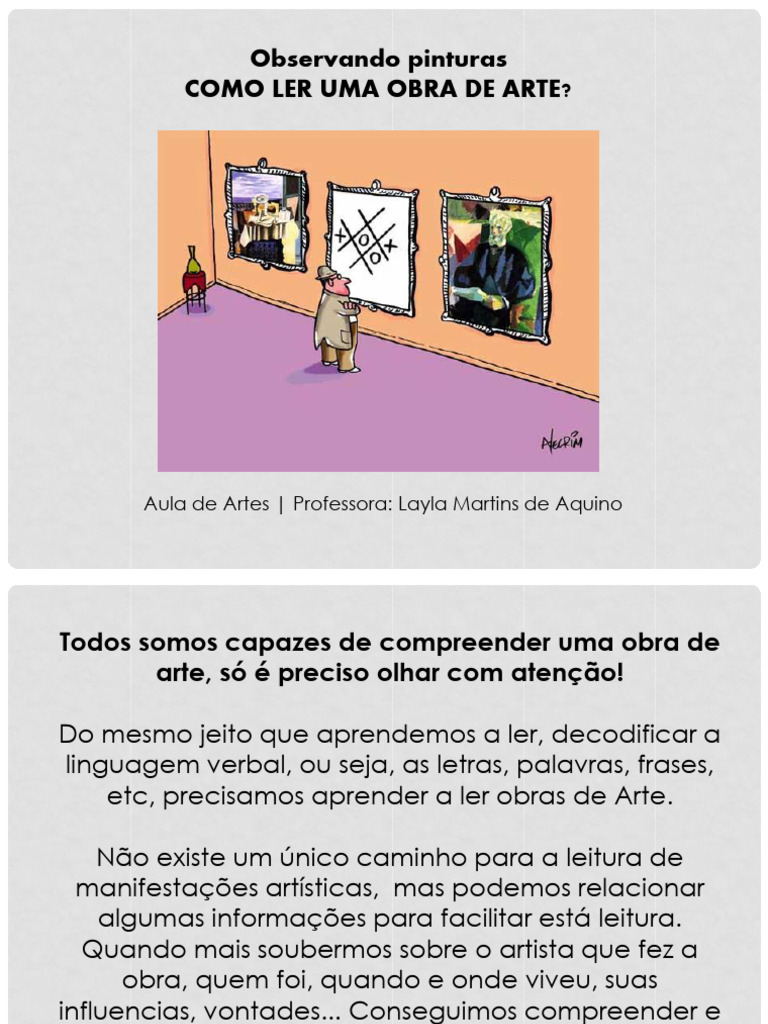 Aula 06 - Artes - Observando Pinturas - Leitura de Obras | PDF ...