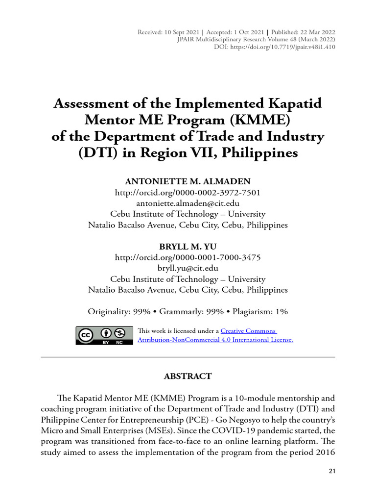 JPAIRVol 48 | PDF | Mentorship | Small And Medium Sized Enterprises