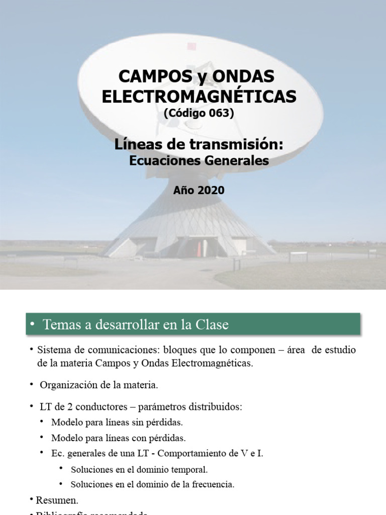 2020 - CyO - Clase Teórica 1 | PDF | Línea de transmisión | Ingenieria Eléctrica