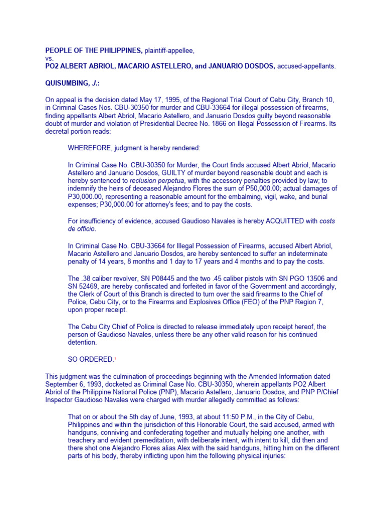 People Vs Abriol G.R. No. 123137 | PDF | Circumstantial Evidence ...
