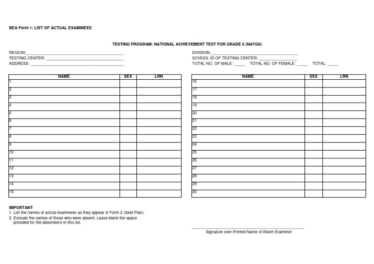 BEA-FORM-1_NATG6 | PDF