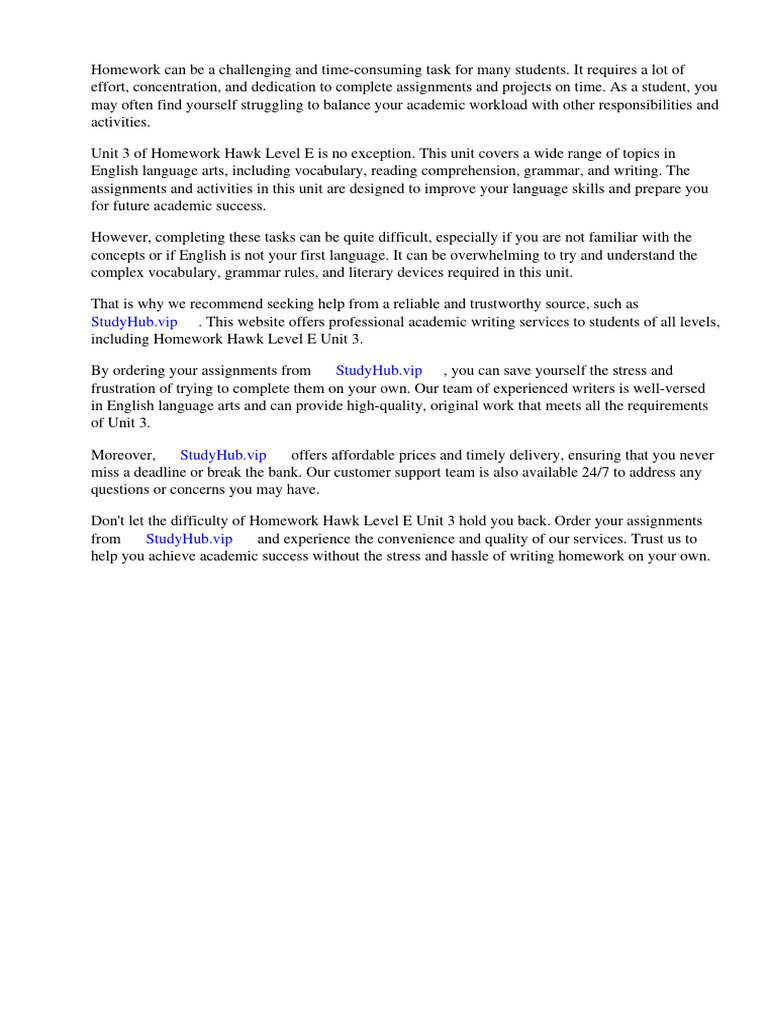 Homework Hawk Level e Unit 3 | PDF | Homework | Mathematics