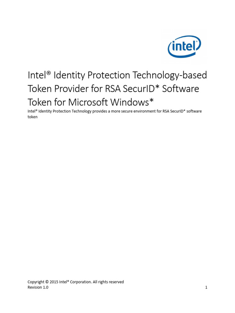 Intel (R) Token Provider For Rsa Securid | PDF | Public Key Cryptography | Cryptography
