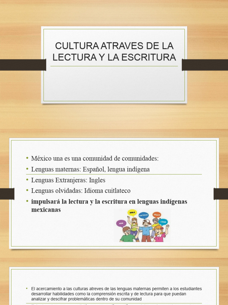 CULTURA ATRAVES DE LA LECTURA Y LA ESCRITURA | PDF