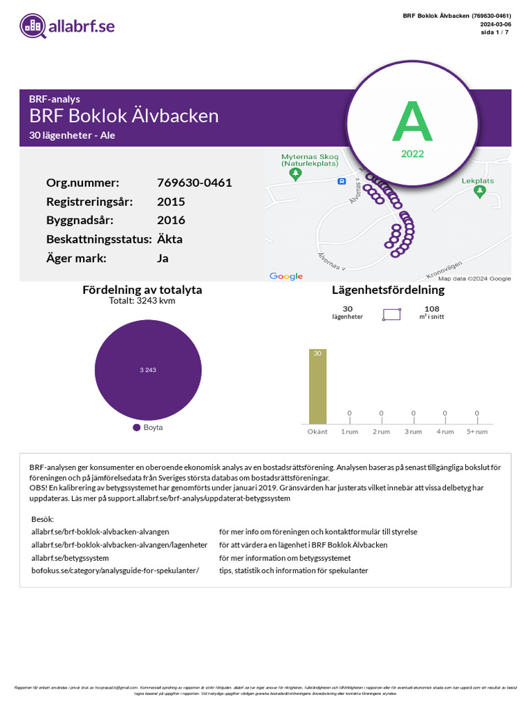 BRF Boklok Ã - Lvbacken 2024-03-06 | PDF
