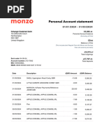 Monzo Bank Statement 97675546465 | PDF | Deposit Account | Banking