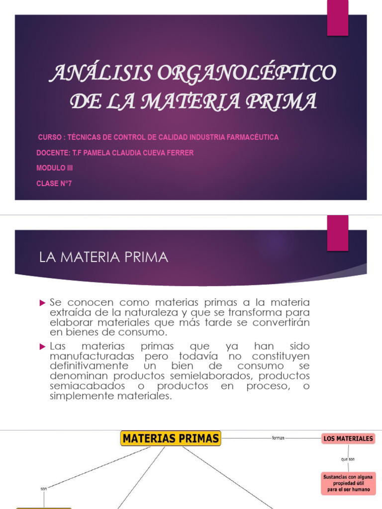 Semana 07 - ANÁLISIS ORGANOLÉPTICO DE LA MATERIA PRIMA PRODUCTO INTERMEDIO | PDF | Sentidos ...