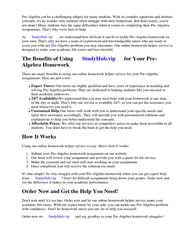 Pre Algebra Homework Helper | PDF | Mathematics | Numbers