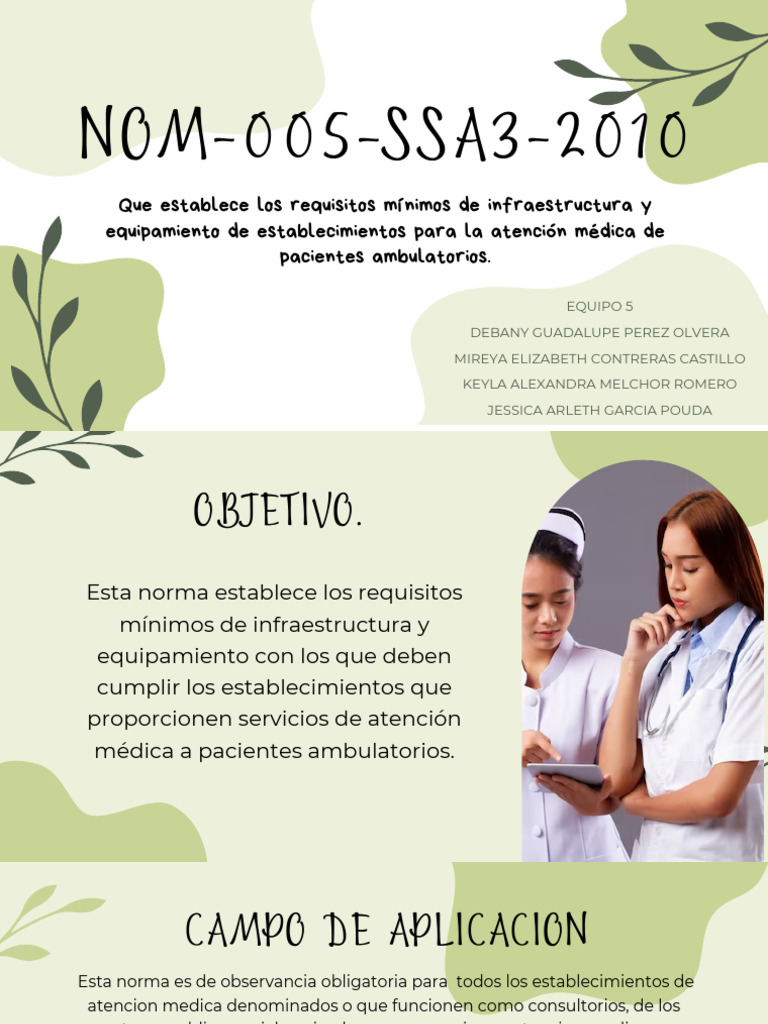 Nom 005 Ssa3 2010 | PDF | Cuidado de la salud | Medicina Familiar