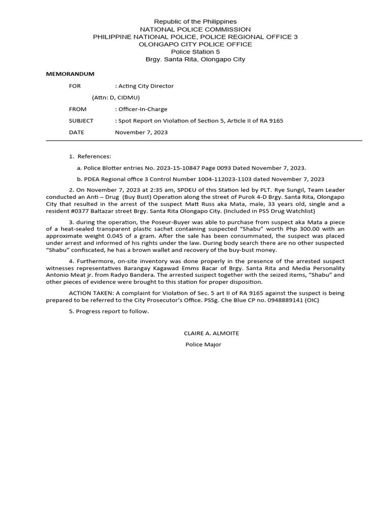 DRUGS-spot-report ALMOITE | PDF