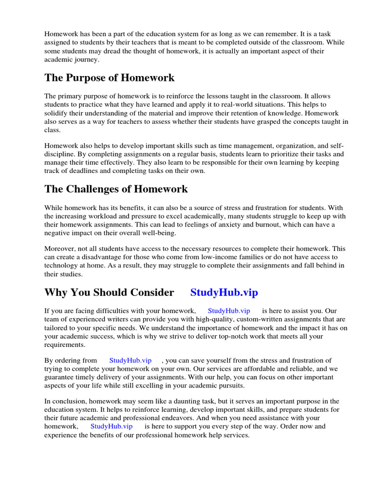 Homework Why It is Important | PDF | Homework | Teachers