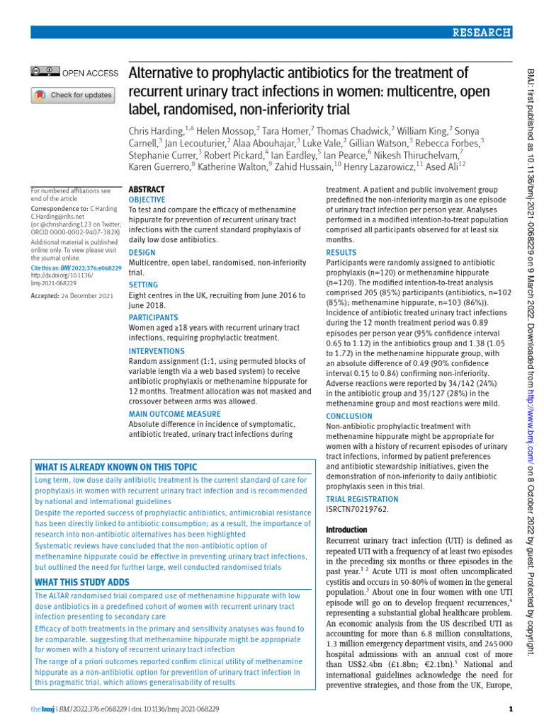 Alternative To Prophylactic Antibiotics For The Treatment of Recurrent ...