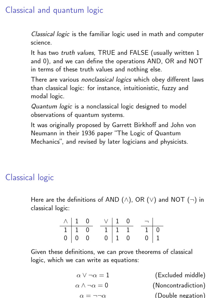 Classical_and_Quantum_Logic | PDF | Vector Space | Norm (Mathematics)