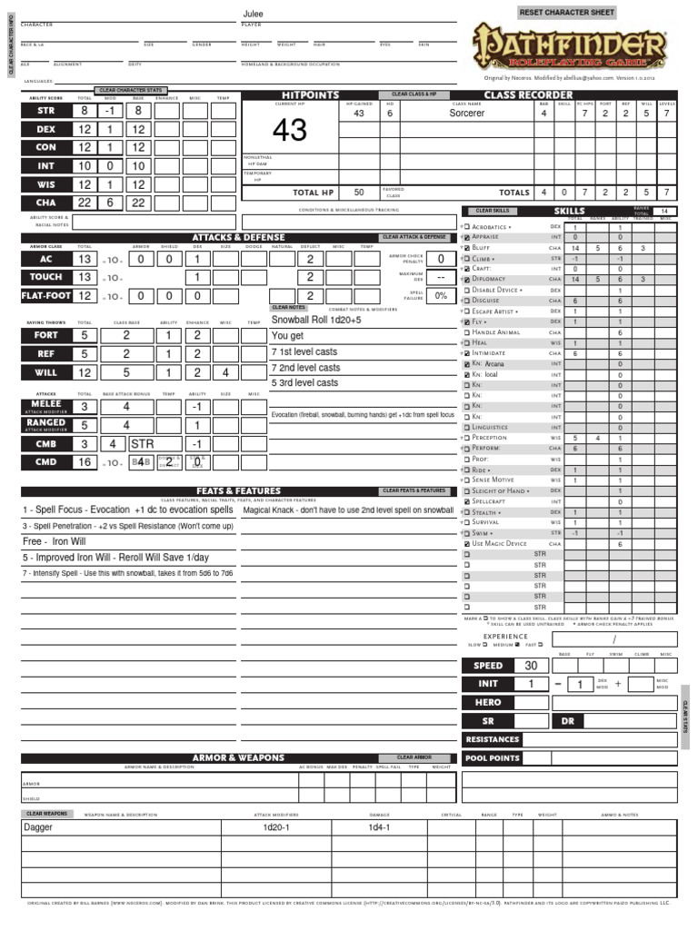 Jule Es Sheet | PDF | Tabletop Games | D20 System