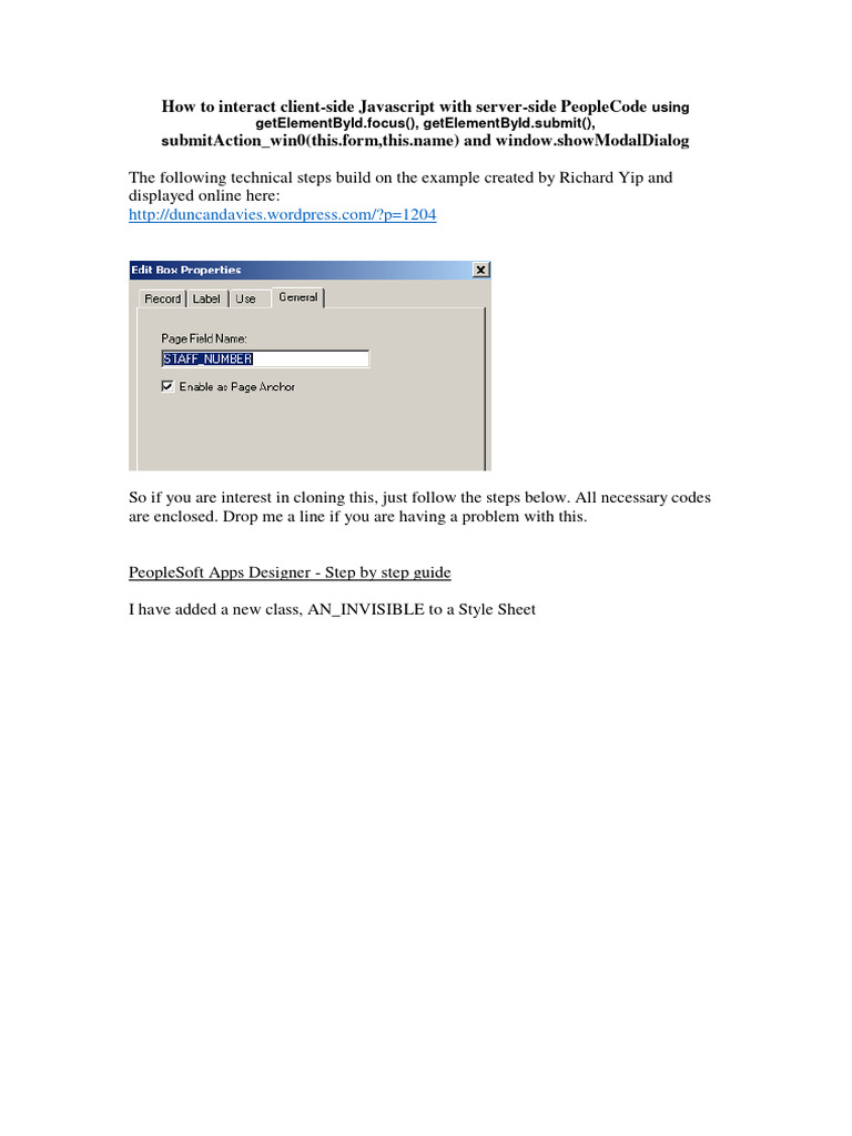 How To Interact Client Side Javascript With Server Side Peoplecode | PDF | Cyberspace | Internet