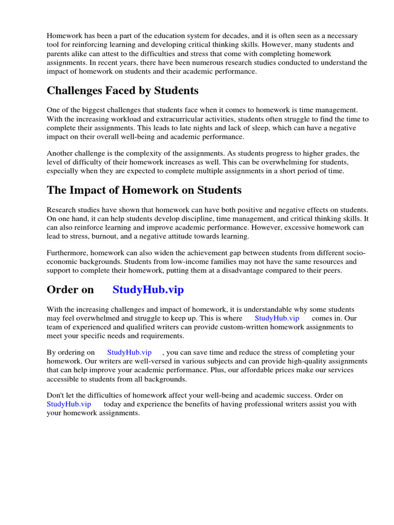 Homework Research Studies | PDF | Homework