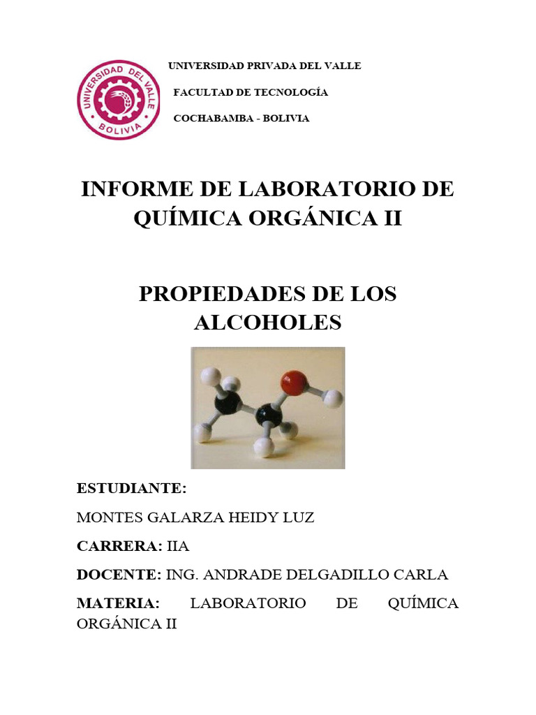 PROPIEDADES DE LOS ALCOHOLES | PDF | Sustancias químicas | Química Orgánica