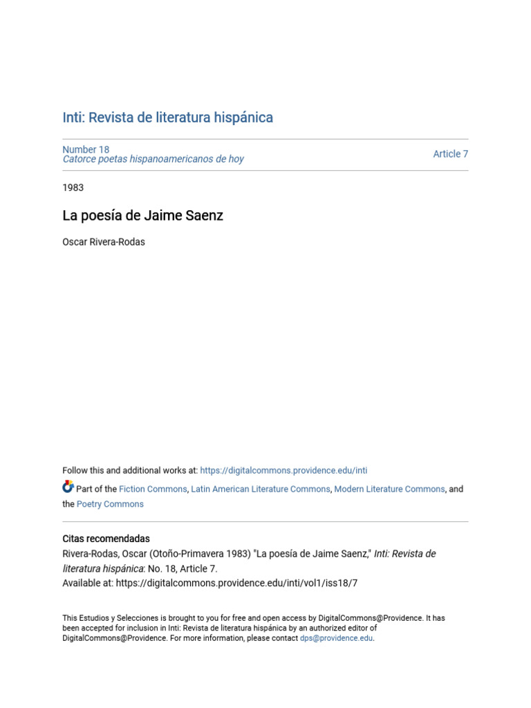 La Poesía de Jaime Saenz | PDF | Conocimiento | Esencia