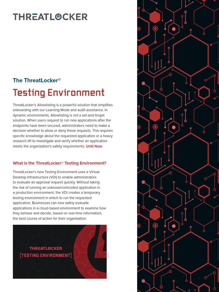 ThreatLocker TestingEnvironment OnePager | PDF | Desktop Virtualization ...