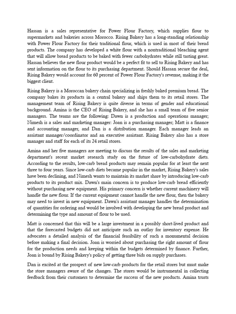 Classroom Exercise For Discussion | PDF | Bakery | Breads