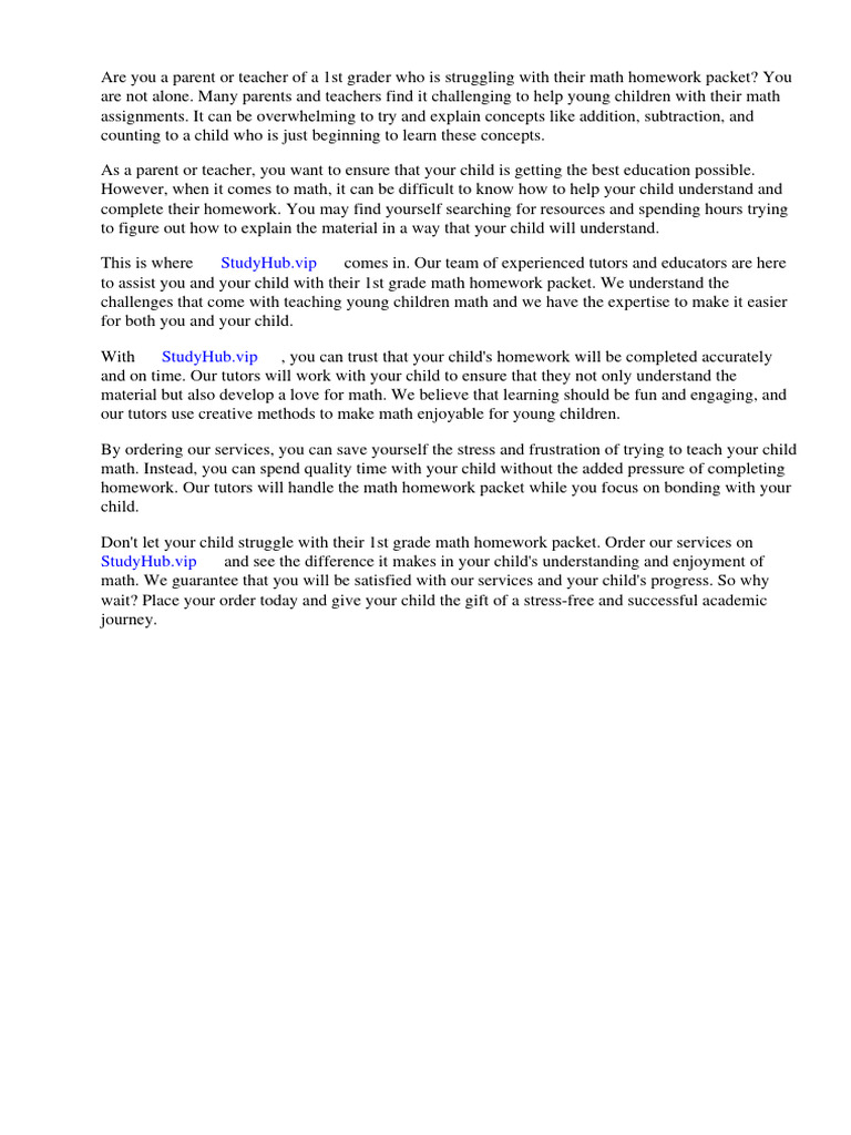 1st Grade Math Help for Parents | PDF | Worksheet | Homework